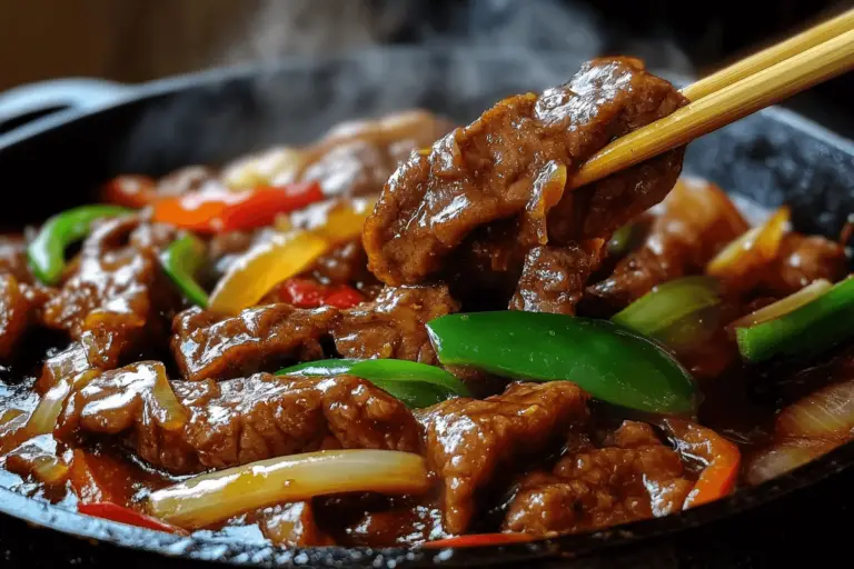 Sizzling Chinese Pepper Steak With Onions: Easy Recipe