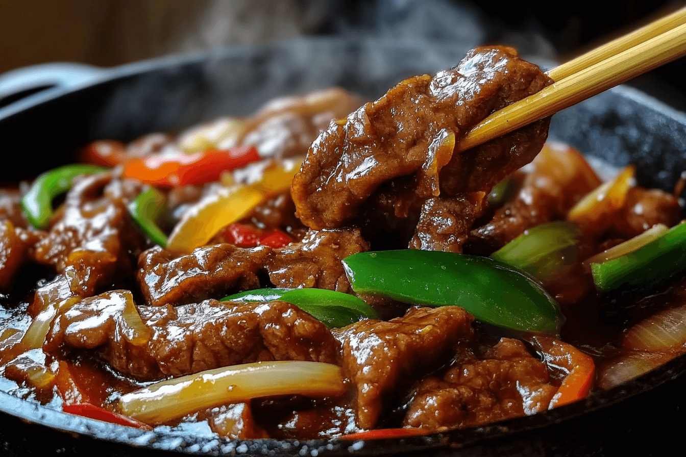 Sizzling Chinese Pepper Steak With Onions: Easy Recipe
