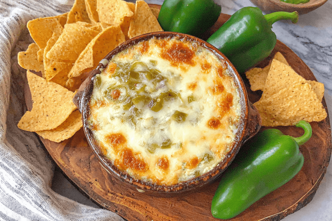 Cheesy Green Chile Dip Recipe for Game Day