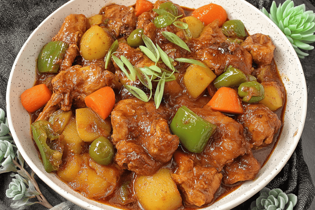 Ultimate Cheesy Chicken Caldereta Recipe - Comforting and Delicious