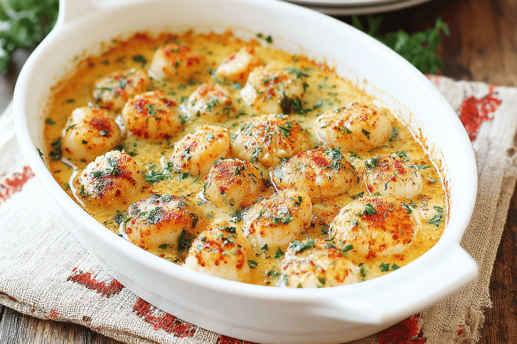 Garlic Butter Baked Scallops Recipe - Easy and Delicious Seafood Dish