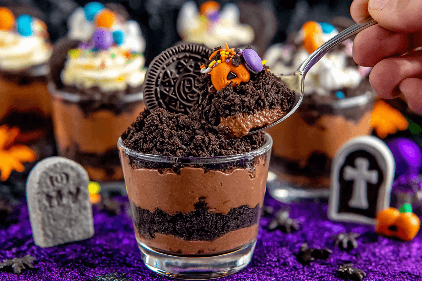 Delightful Halloween Graveyard Dirt Cups Recipe - Fun and Easy Treats