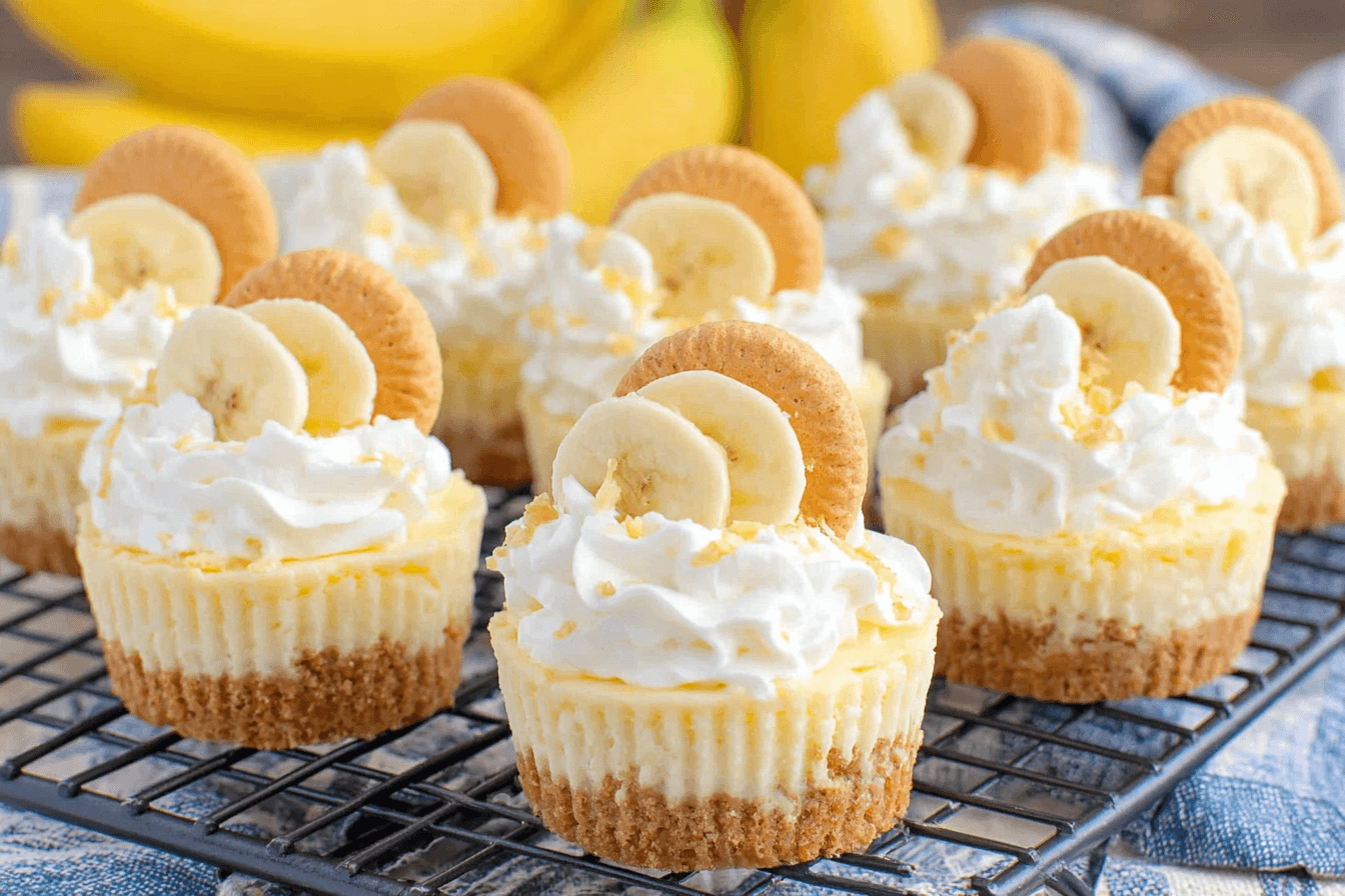 Mini Banana Pudding Cheesecakes - Easy, Delicious Dessert Recipe