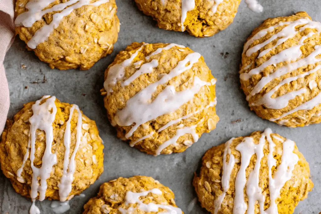 Delicious Pumpkin Oatmeal Cookies with Brown Butter Glaze