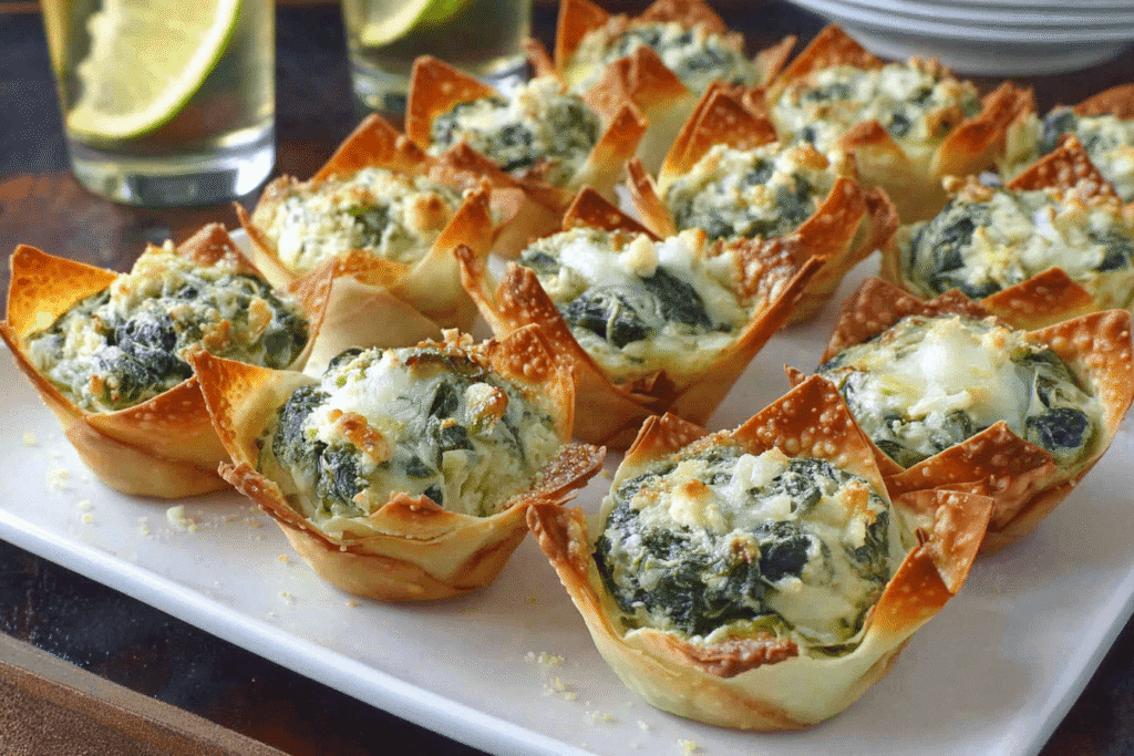 Delicious Spinach and Artichoke Wonton Cups Recipe - Easy Appetizer