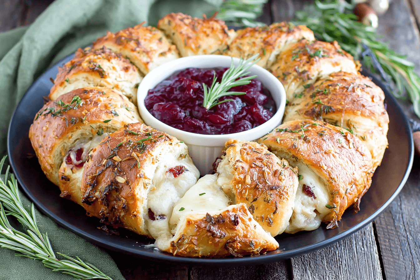 Delicious Turkey and Cranberry Crescent Ring Recipe - Easy & Festive