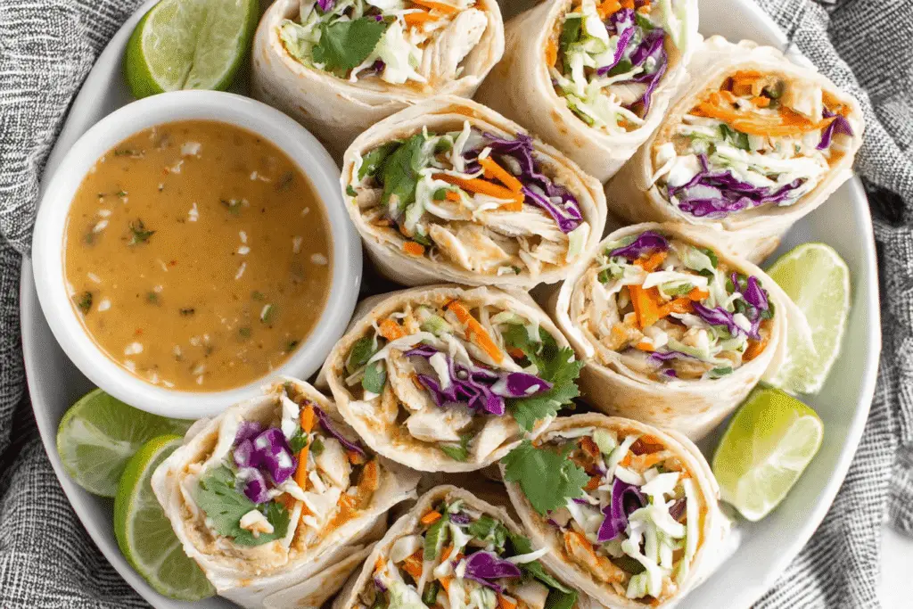 Delicious Chicken Wrap with Peanut Sauce Recipe - Easy & Healthy