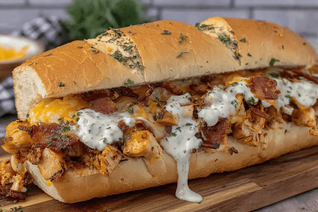 Delicious Chopped Chicken Bacon Ranch Sandwich Recipe - Easy Comfort Food