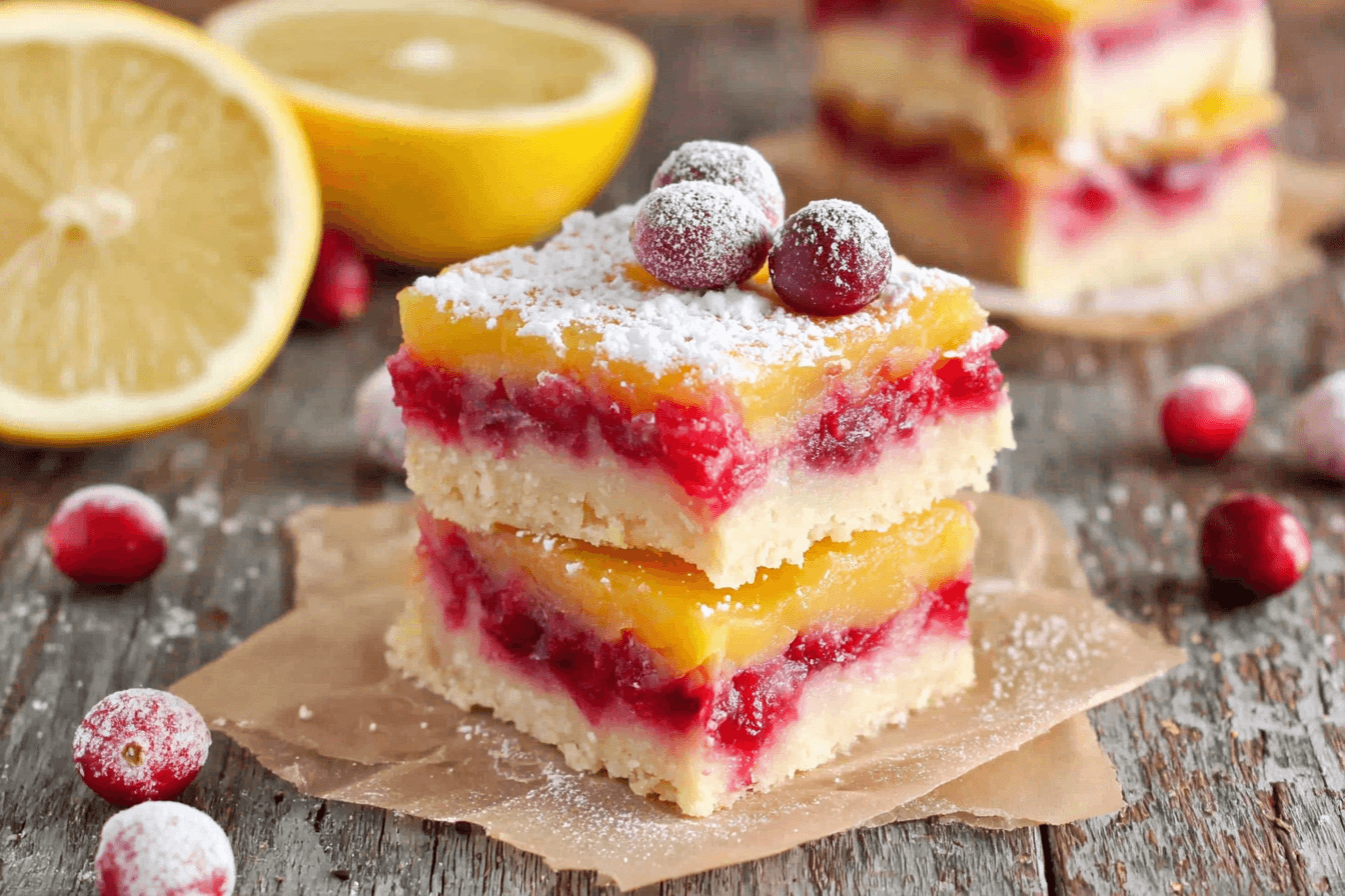 Delicious Cranberry Lemon Bars Recipe - Easy, Tangy Dessert