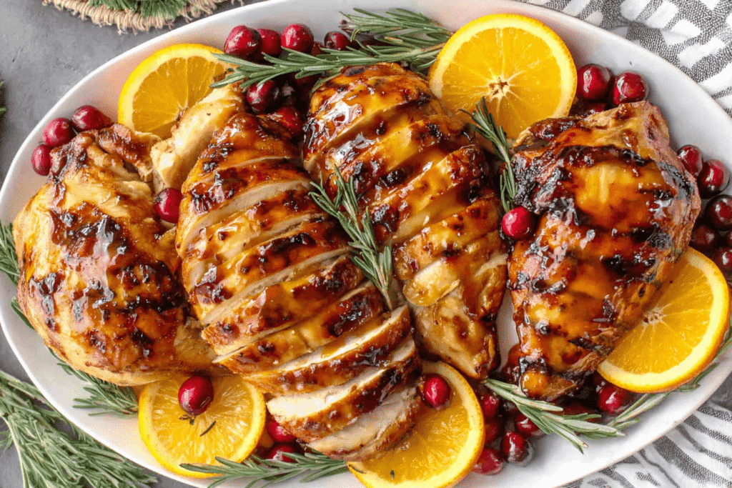 Cranberry Orange Glazed Turkey Recipe - Juicy and Flavorful