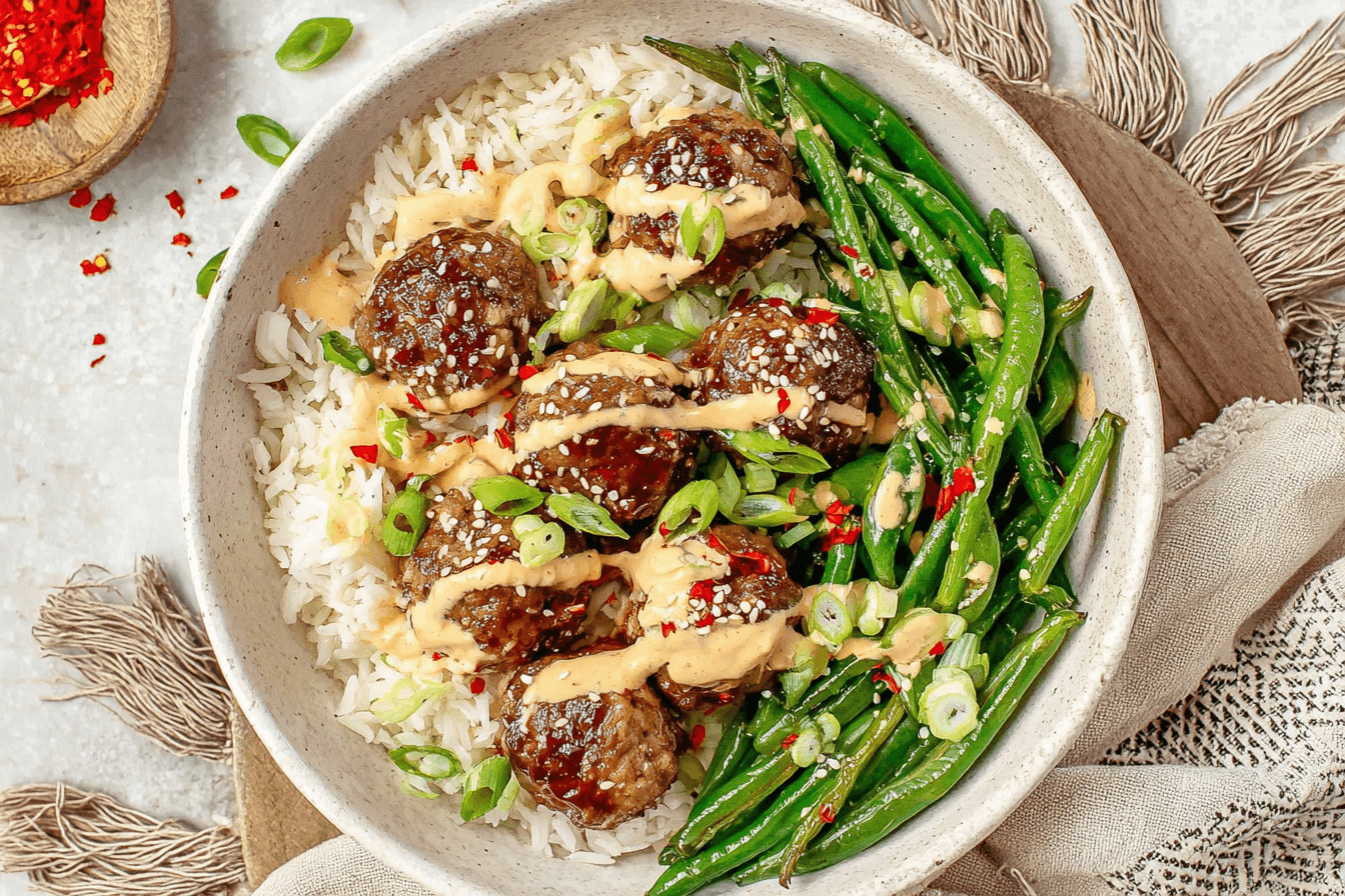 Firecracker Meatballs with Coconut Rice - Flavor Explosion!