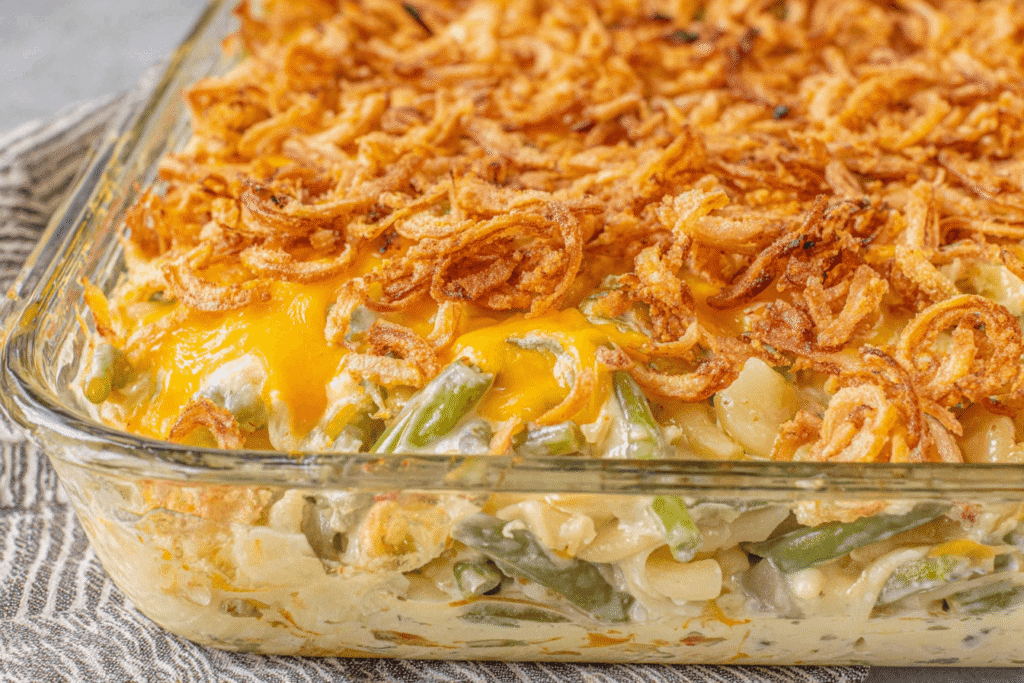 Delicious Mac and Cheese Green Bean Casserole Recipe