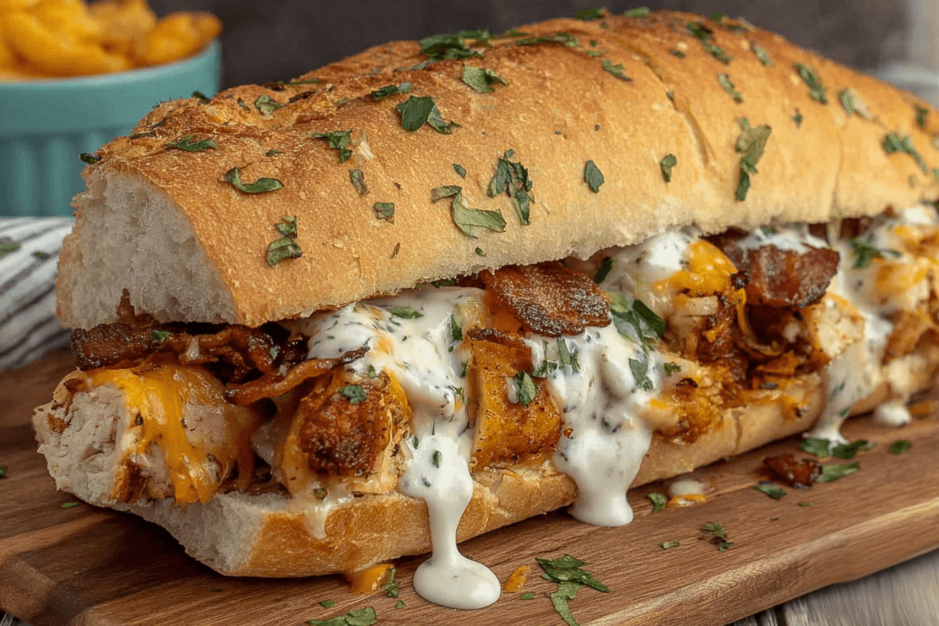 Delicious Chopped Chicken Bacon Ranch Sandwich Recipe - Easy Comfort Food