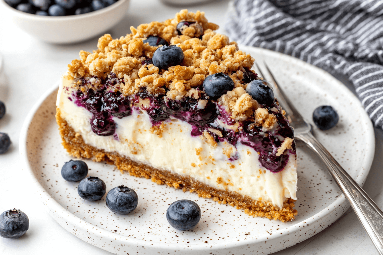 Delicious Blueberry Crumble Cheesecake Recipe - Easy & Irresistible