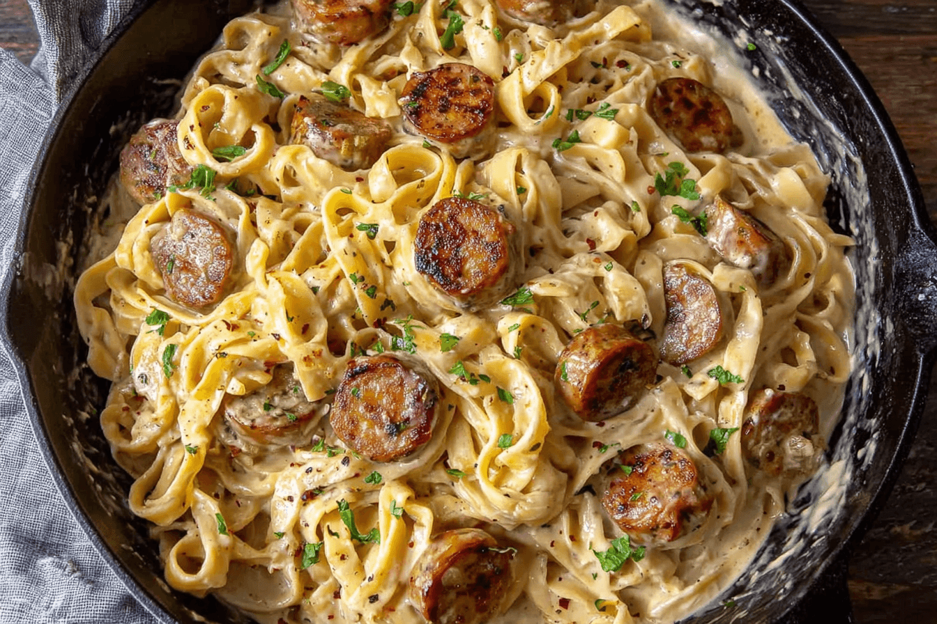 Creamy Cajun Fettuccine with Sausage - Easy and Flavorful Recipe