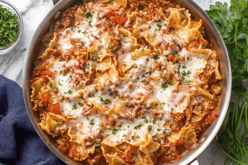 Healthy One Pot Skillet Lasagna Recipe - Quick and Delicious Meal