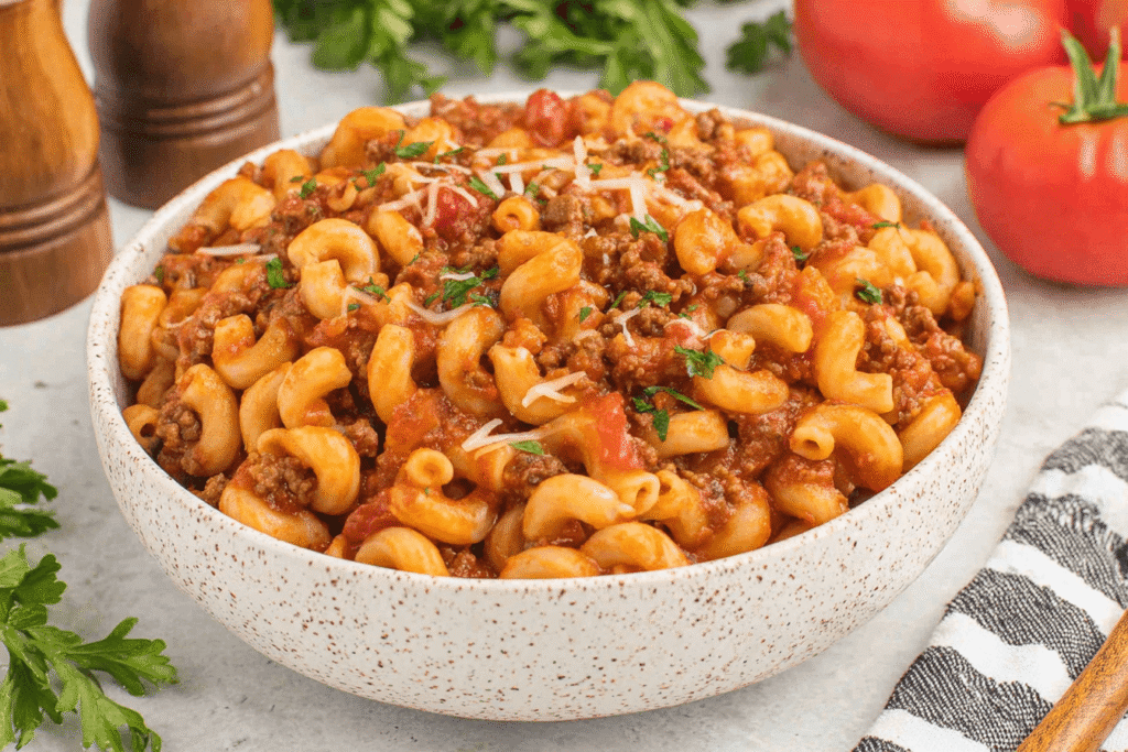 Easy Homemade Beefaroni Recipe - Comforting Cheesy Pasta Dish