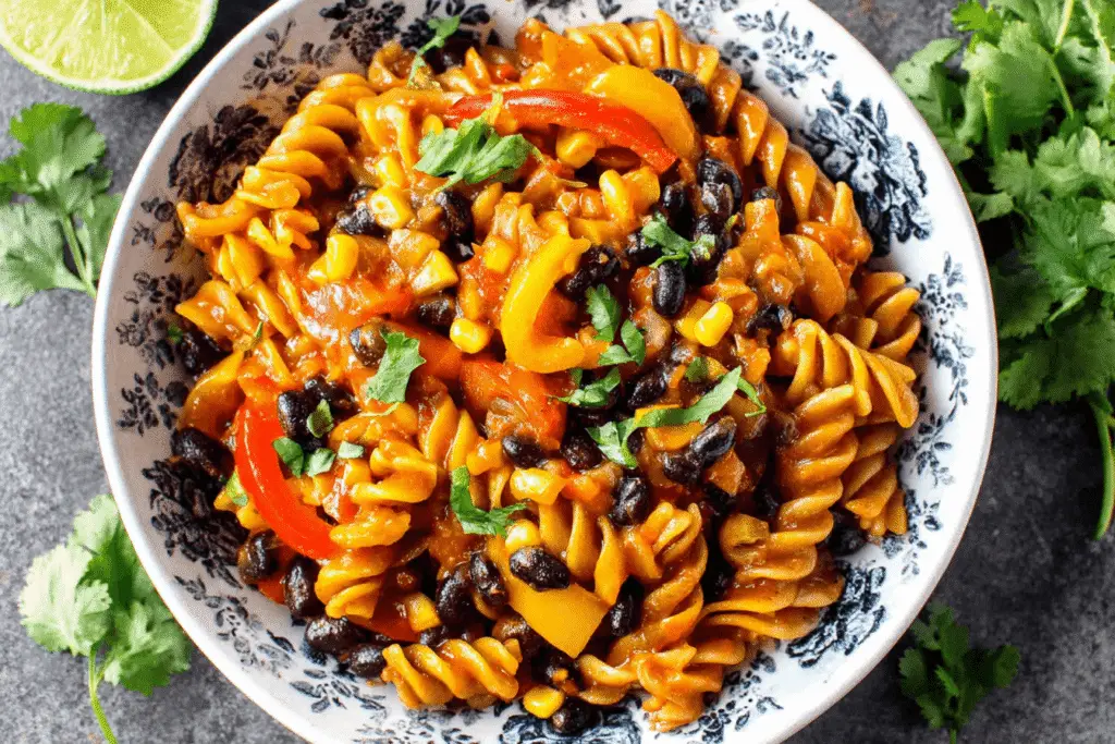 One Pot Black Bean Fajita Pasta Recipe - Quick and Easy Meal