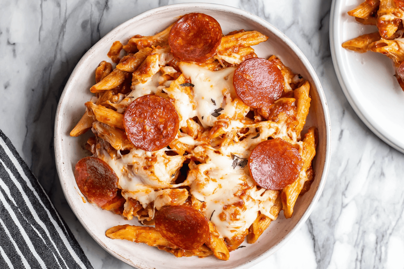 Easy Pepperoni Pasta Bake Recipe - Quick Comfort Food Dish