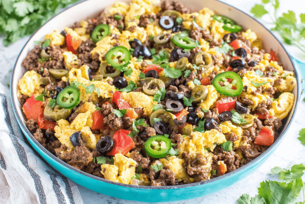 Hearty Beef and Egg Breakfast Skillet Recipe - Quick and Delicious