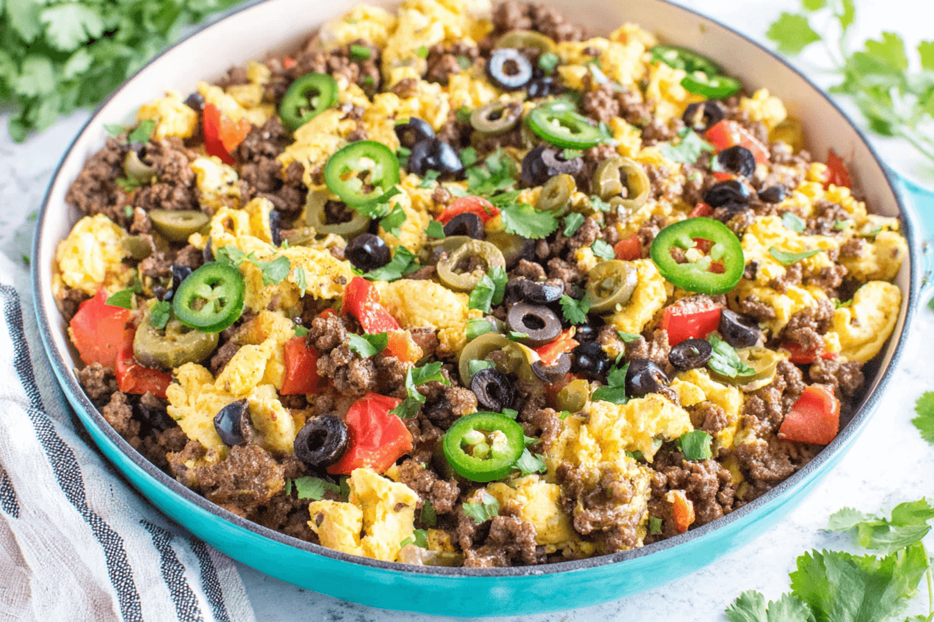 Hearty Beef and Egg Breakfast Skillet Recipe - Quick and Delicious
