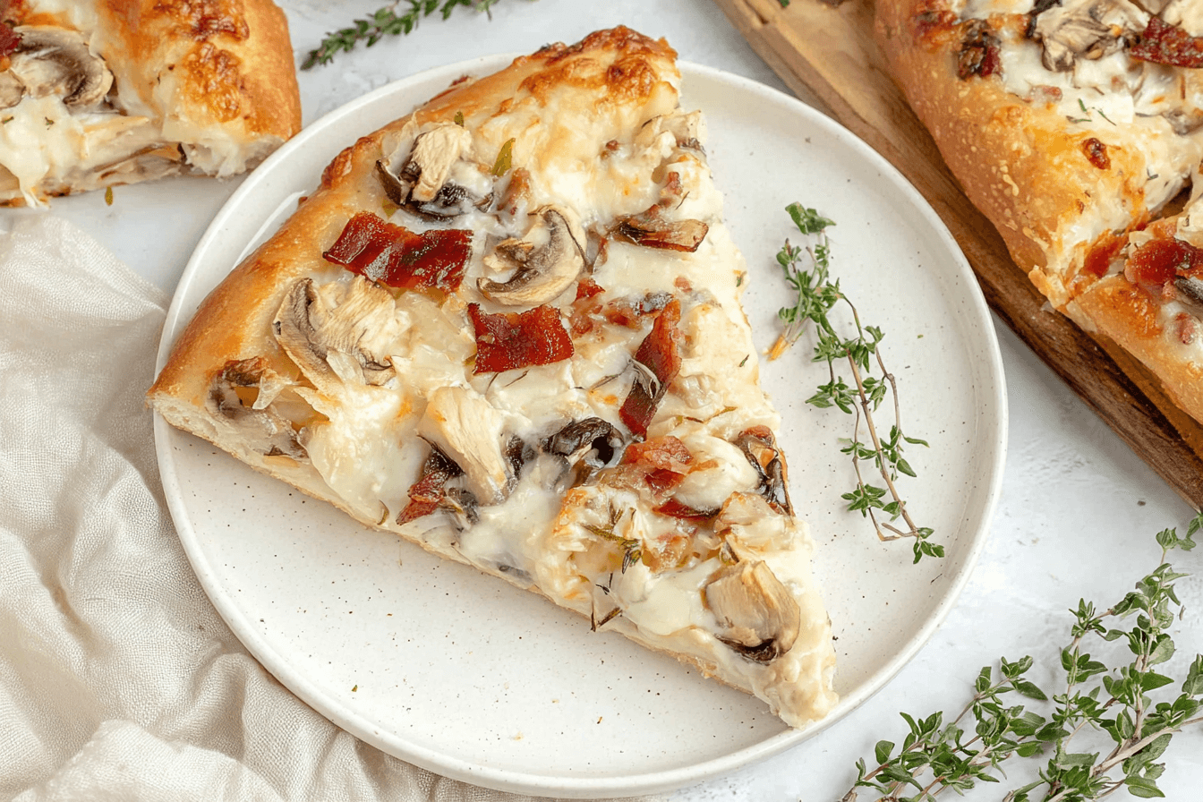 Delicious Chicken Crust Bacon Alfredo Pizza Recipe - Easy & Flavorful