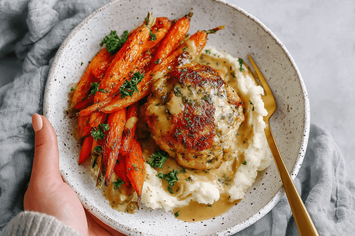 Garlic Herb Chicken & Carrot Plate - A Delicious Family Meal