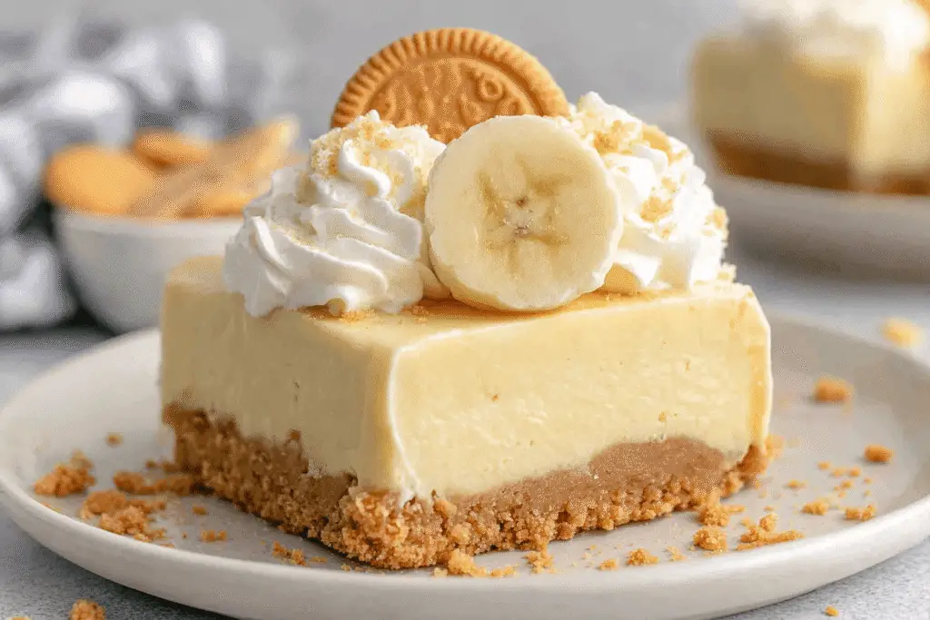 No-Bake Banana Pudding Cheesecake Bars - Easy & Delicious Dessert